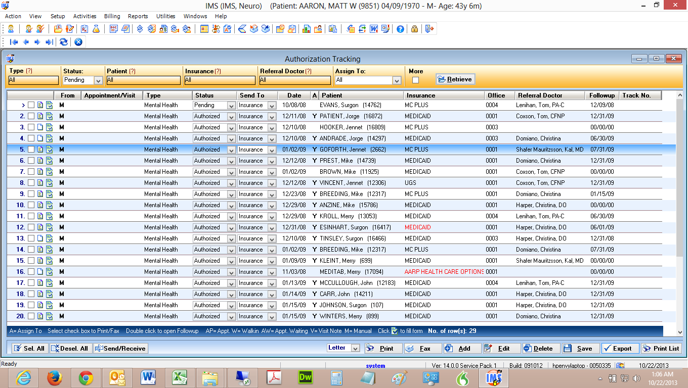 Neurology Patient Authorization Tracking | Neurology EMR Software | 1st ...